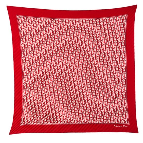 Dior | Accessories | Christian Dior Dior Trotter Pleated Scarf Red And ...